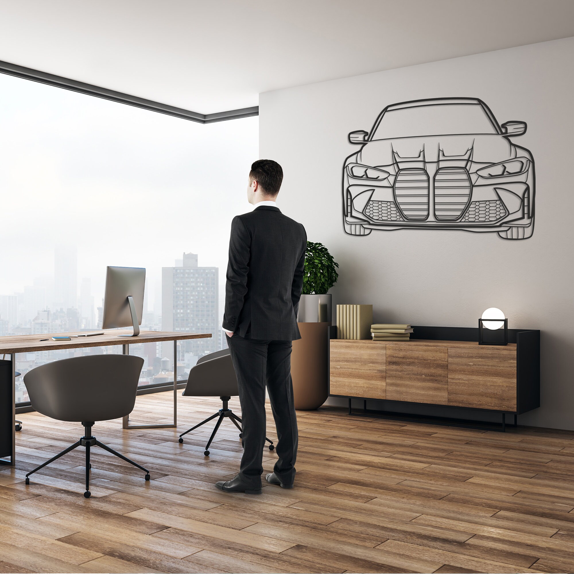 BMW M3 G80 Car Metal Wall Art, Garage Wall Decor, Car Front View Decor ...