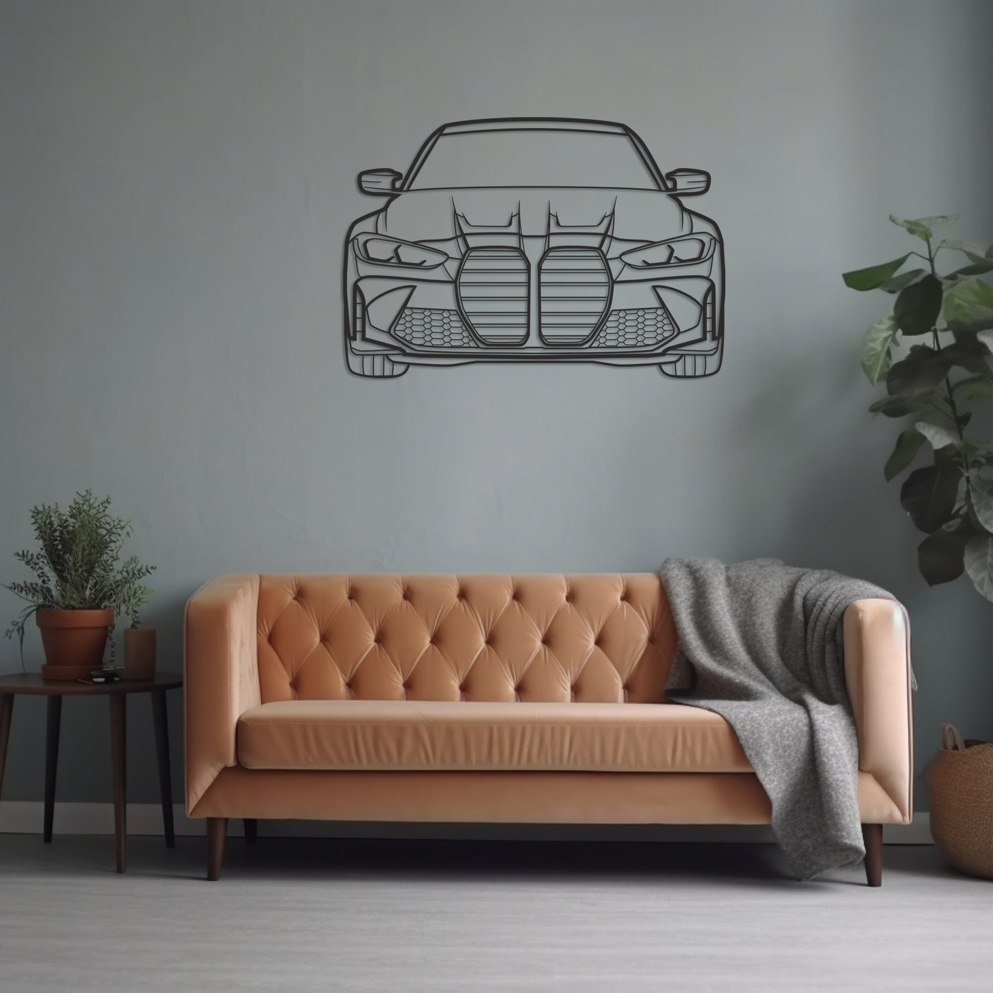 BMW M3 G80 Car Metal Wall Art, Garage Wall Decor, Car Front View Decor ...