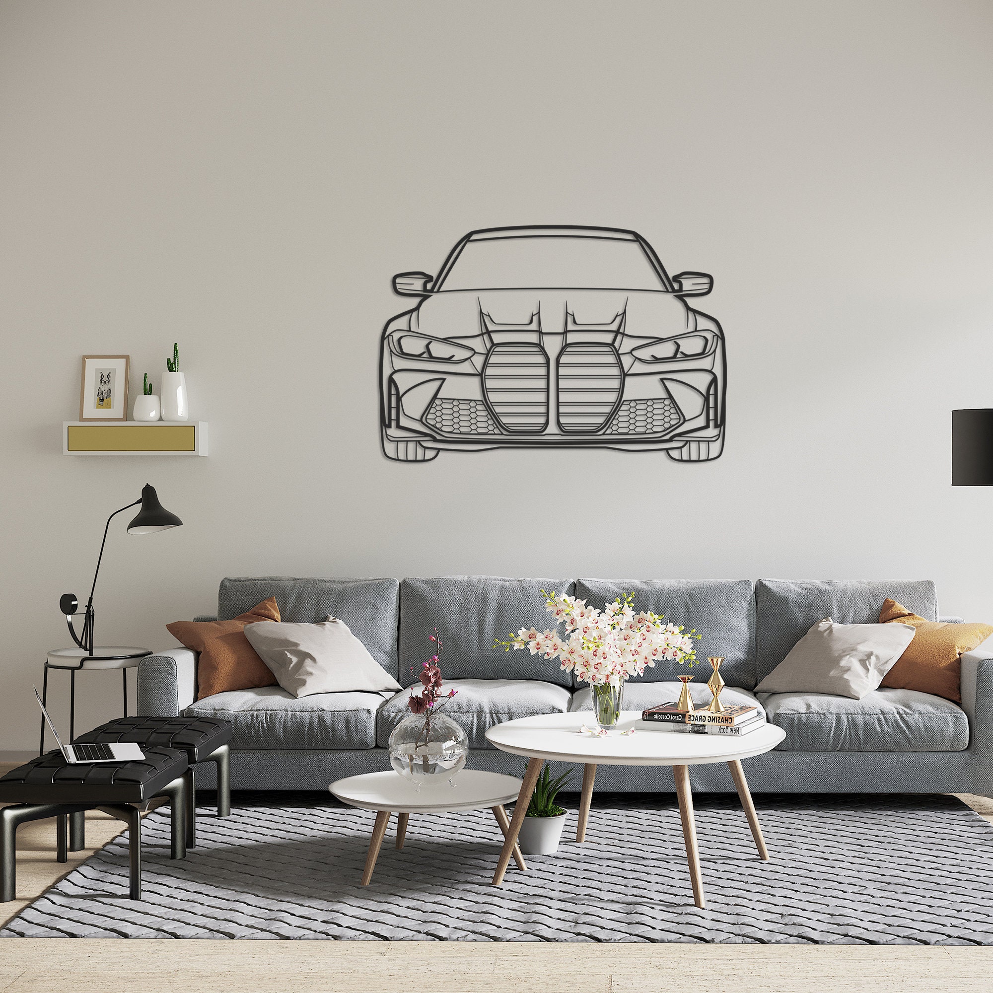 BMW M3 G80 Car Metal Wall Art, Garage Wall Decor, Car Front View Decor ...