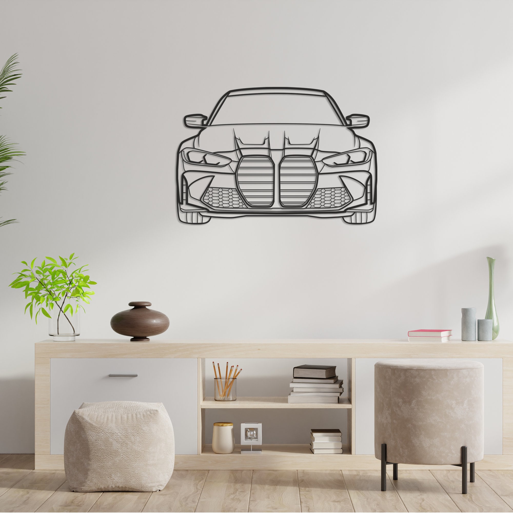 BMW M3 G80 Car Metal Wall Art, Garage Wall Decor, Car Front View Decor ...