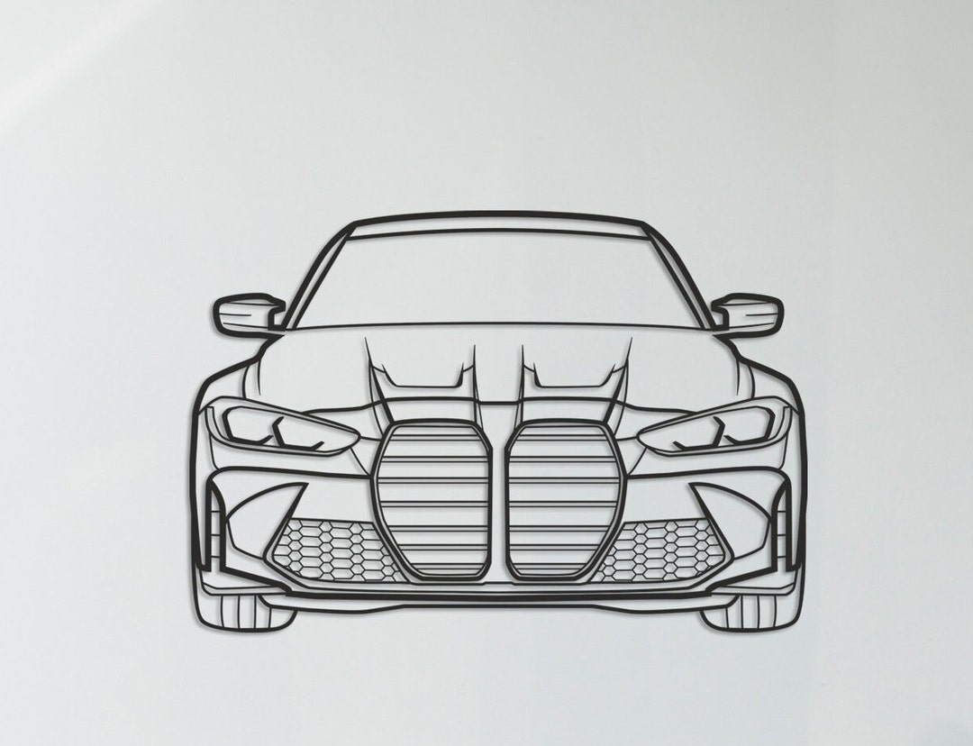 BMW M3 G80 Car Metal Wall Art, Garage Wall Decor, Car Front View Decor ...