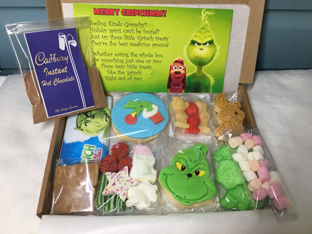 Christmas Gift the Grinch/xmas/ Afternoon Tea Treat Box - Etsy UK