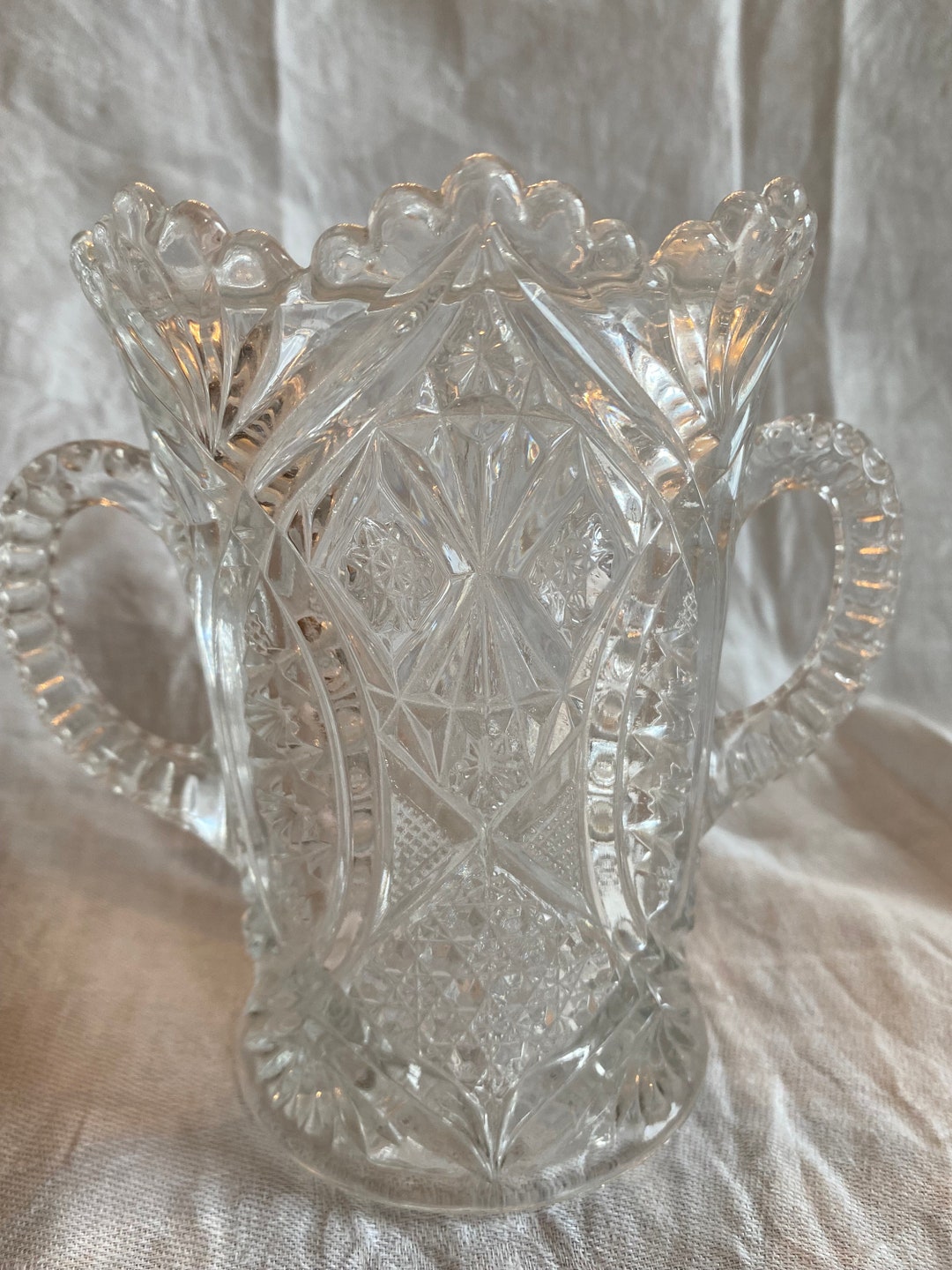 EAPG Alfa Aka Rexford Pattern Celery Vase by JB Higbee Glass Double ...
