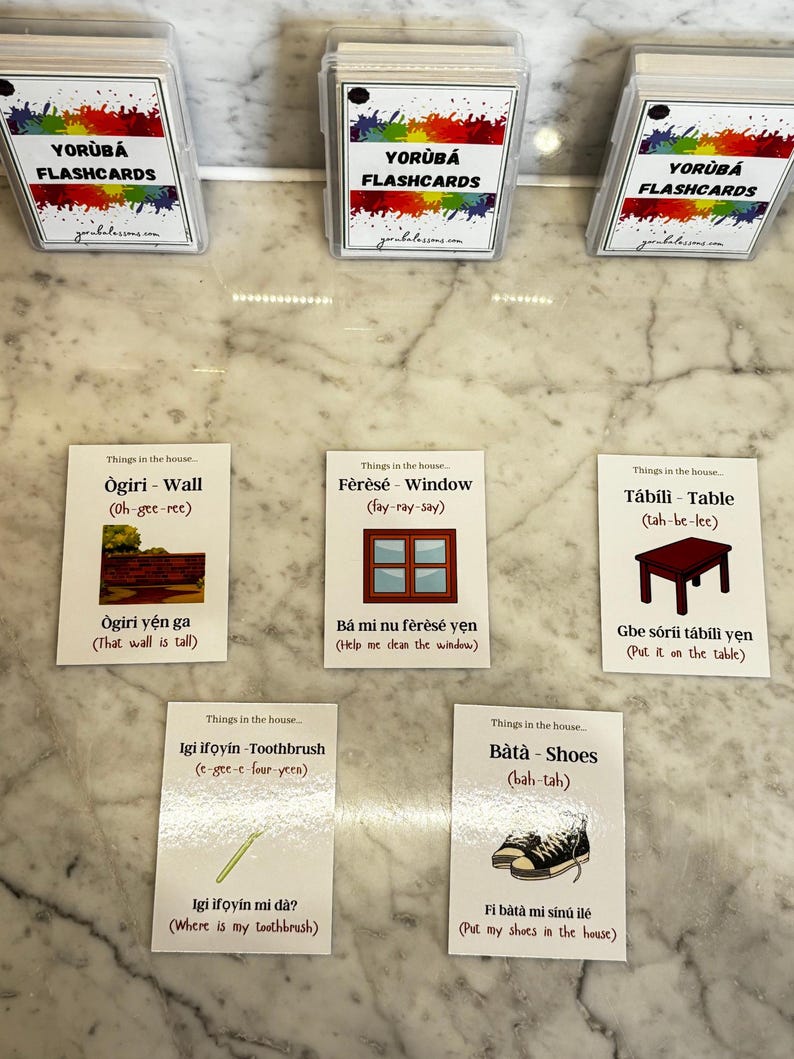 Laminated Yoruba Flashcards to Learn Vocabulary & Practice Yoruba - Etsy