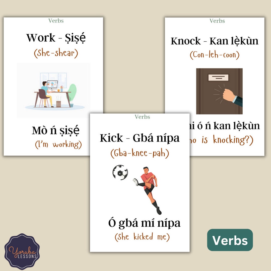 Yoruba Vocabulary Learning Flashcards Profession, Common Phrases, Food ...