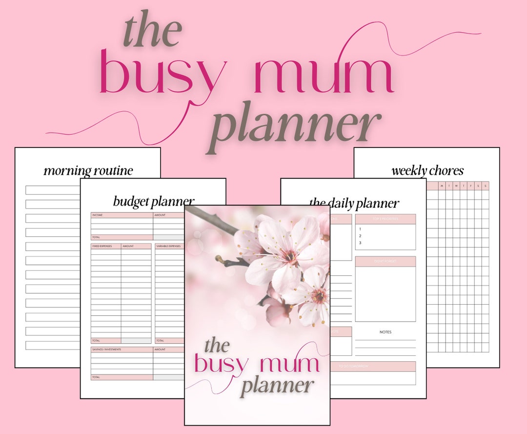 Busy Mum Planner | Planner for Mums, Printable Planner, Budget, Meal Plan, Cleaning, Savings ...