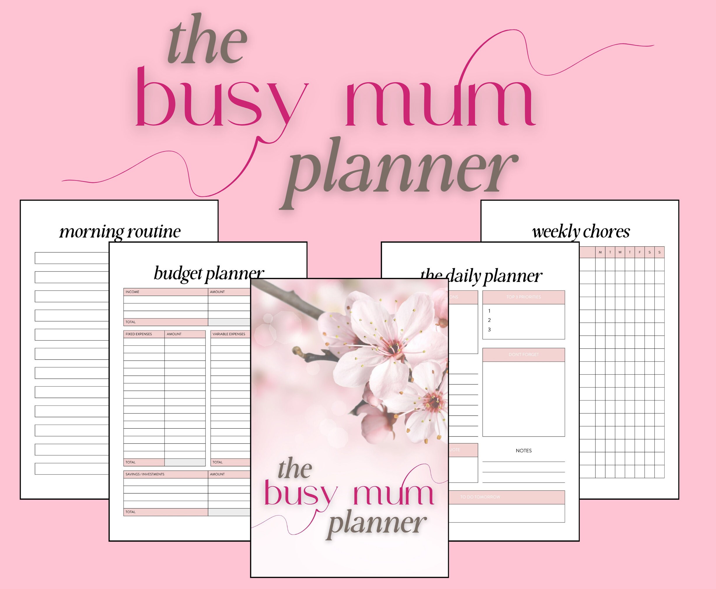Busy Mum Planner | Planner for Mums, Printable Planner, Budget, Meal ...