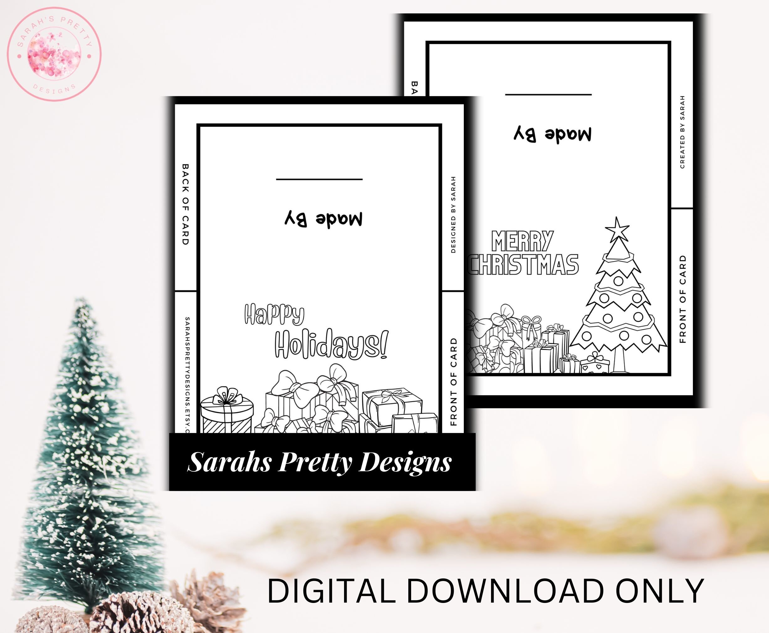 Christmas Colouring Cards, Colouring for Kids, Christmas Activity ...