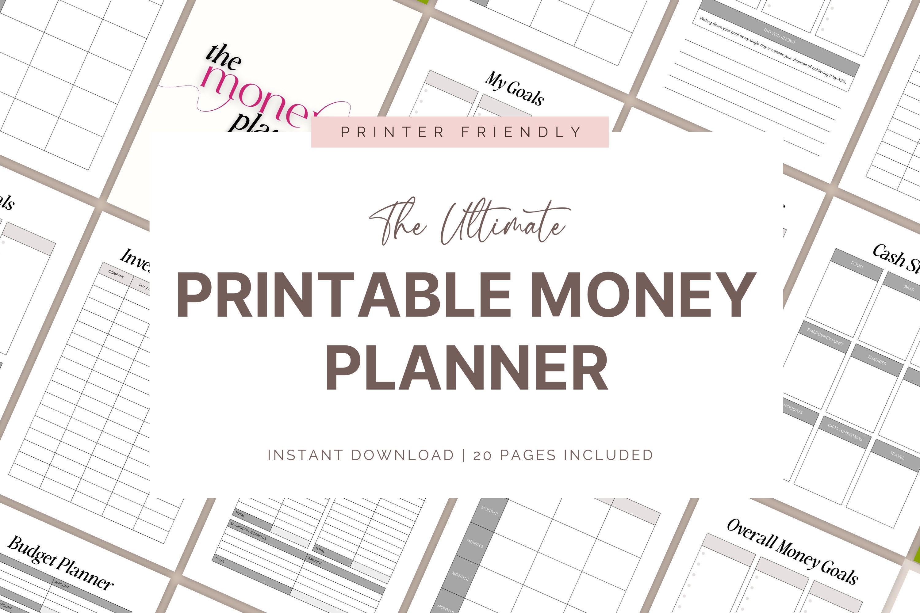 Printable Money Planner Budget Planner, Debt and Bill Tracker, Savings ...