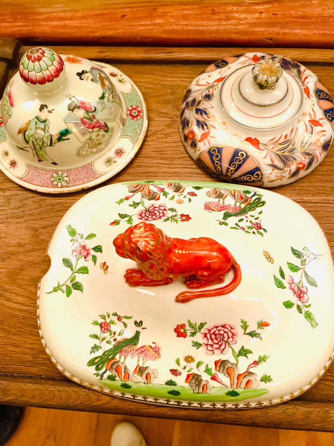 Antique Porcelain Chinese Lids X3 - Etsy