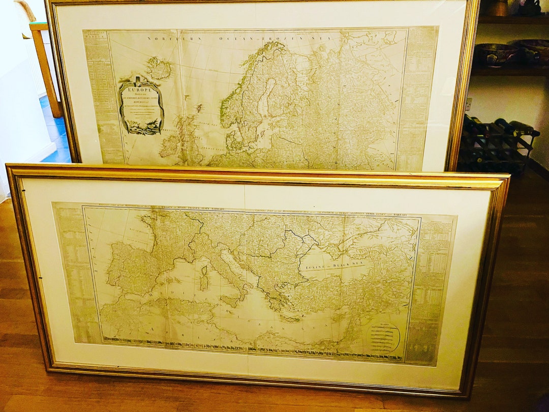 Antique Thomss Kitchen World Map Divided Twox2 1787s - Etsy