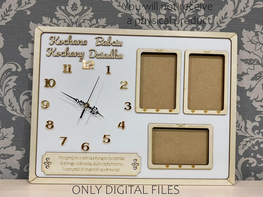 Clock for 3 Photos, Birthday, DXF, SVG Files, Laser Cutting. - Etsy