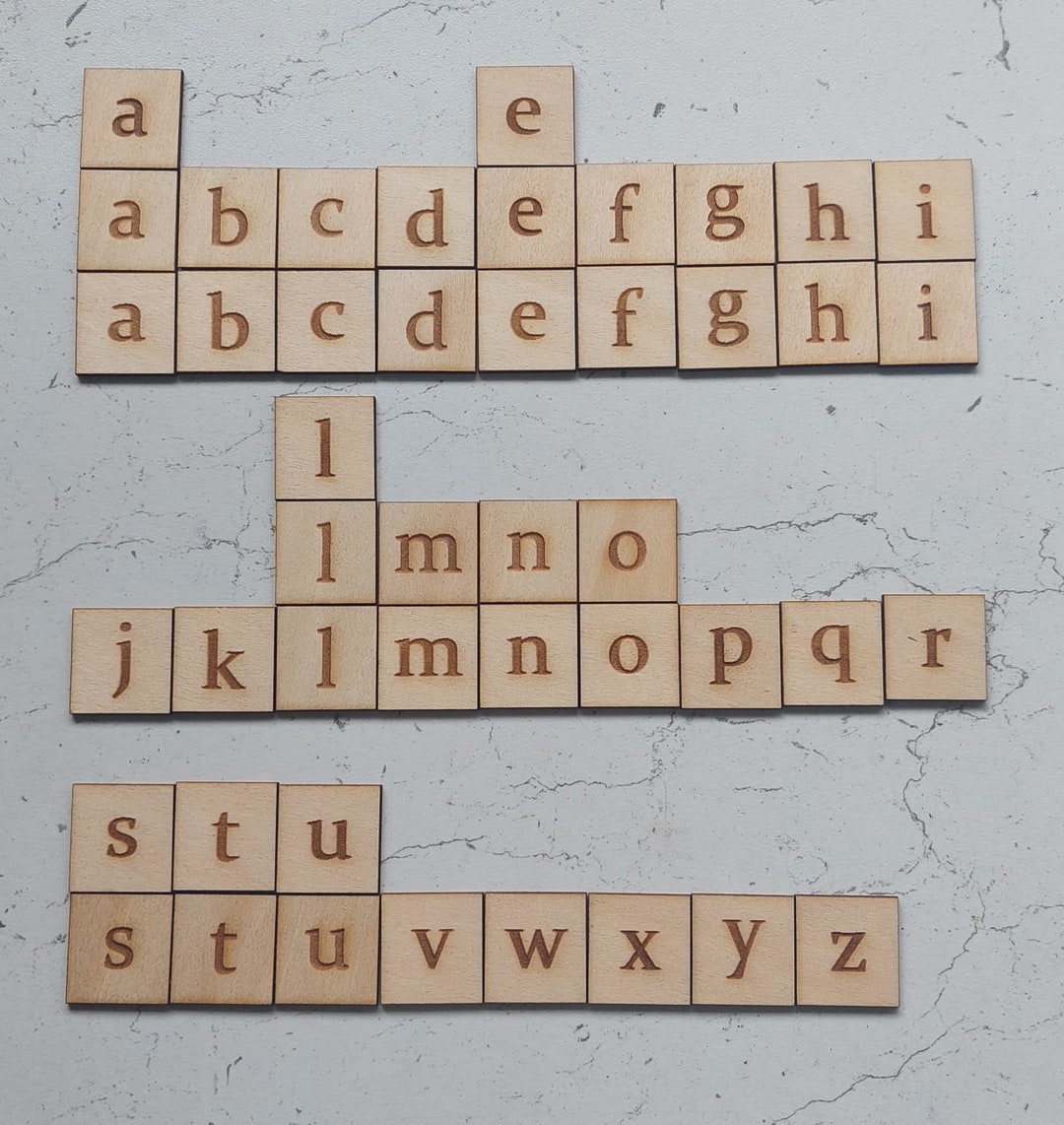Small Letter Squares for Craft Making, Craft Engraved Letters, Wooden ...