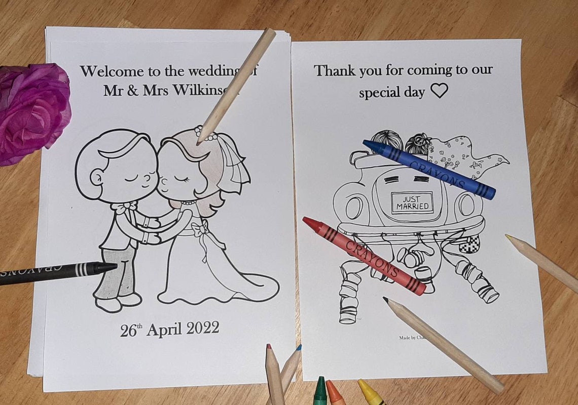 Childrens Personalised Wedding Front and Back Pages Only for - Etsy