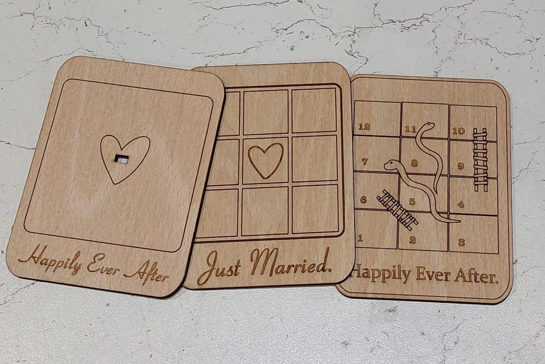Wooden Wedding Table Mini Games: Tic-tac-toe & Snakes and Ladders - Etsy