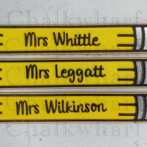 3D Pencil Name Sign Classroom Decor, Teacher Gift, Teacher Graduation ...