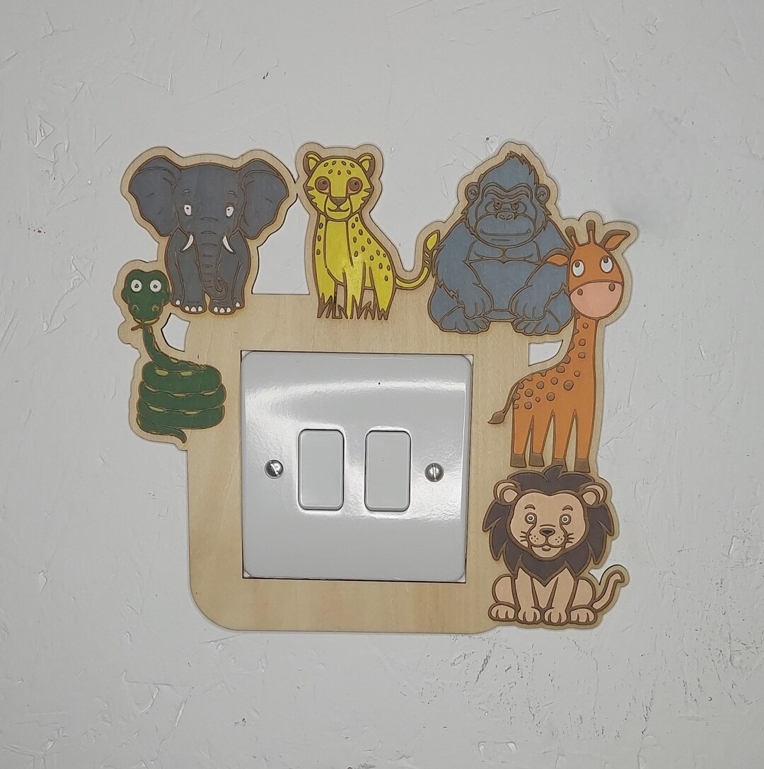 Jungle Theme Light Switch Surround for Boys or Girls Nursery or Bedroom ...
