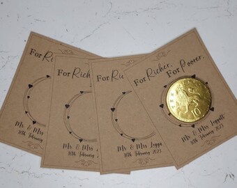 50 X Personalised for Richer for Poorer Wedding Favour Tags With ...