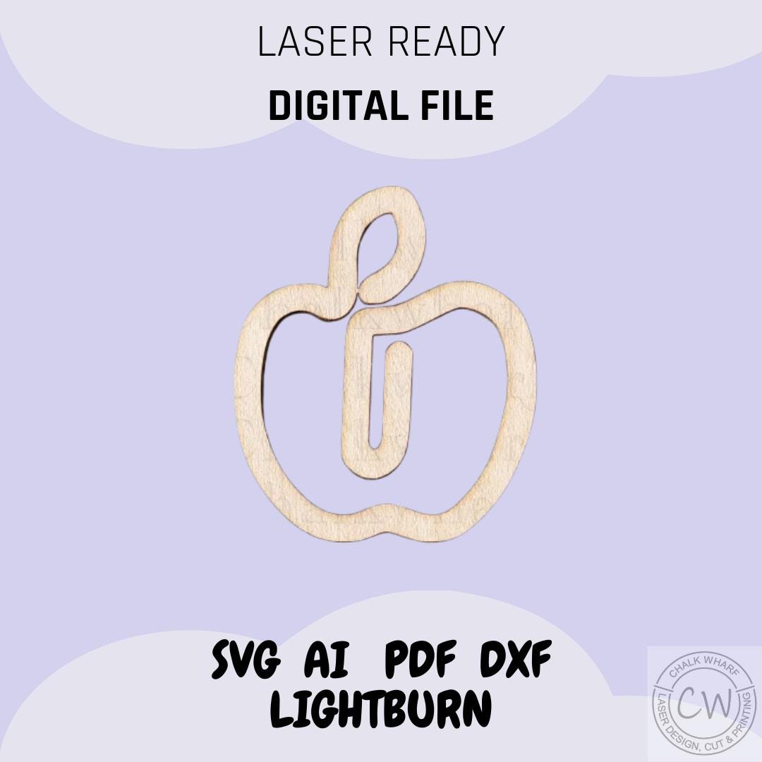 Apple Paper Clip Laser Cut Template, DIY Laser Ready Pen Jig Template ...