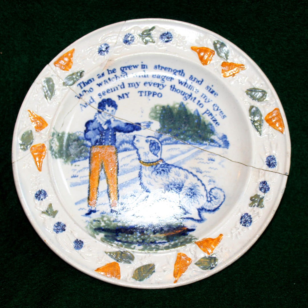 Antique Pearlware Child's Nursery Plate - Etsy