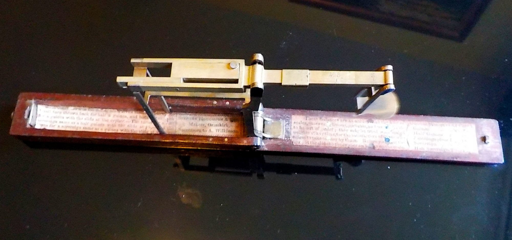 19th Century Mahogany Cased Folding Sovereign Scale Stamped by Stephen ...