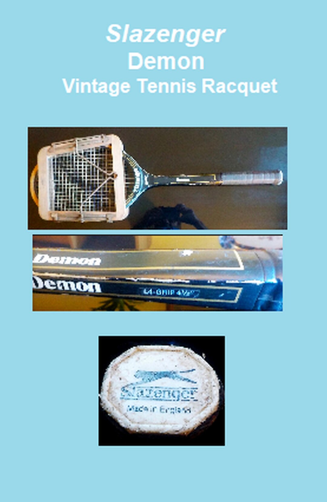 Vintage Slazenger Demon Tennis Racquet With Press - Etsy