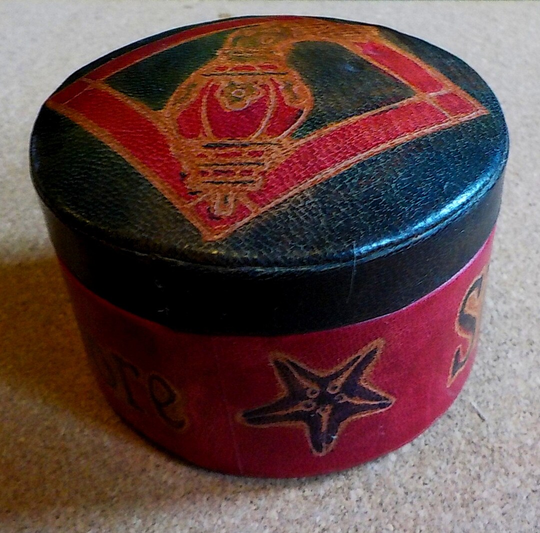 Vintage Stiff Card and Leather Jewellery Box From Singapore - Etsy