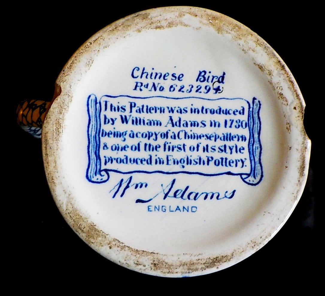 1930s William Adams Chinese Bird Pattern Titan Mug - Etsy