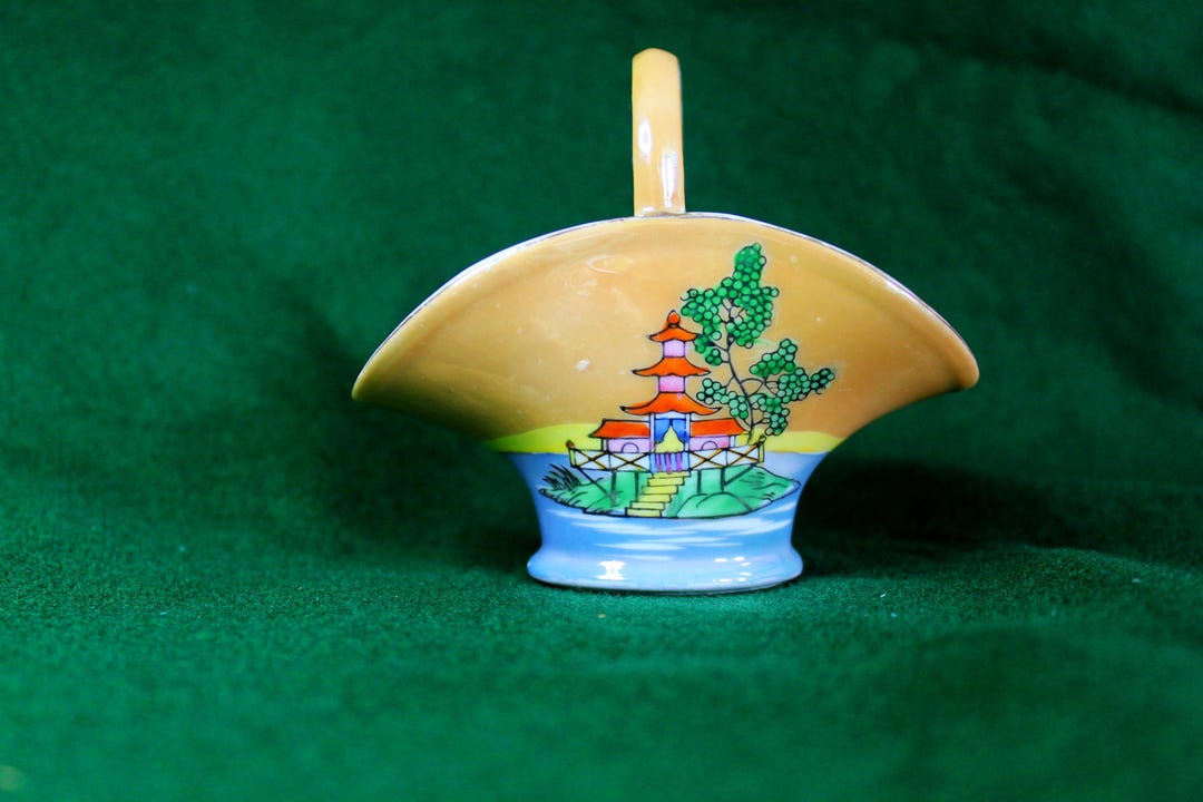 Vintage Noritake Pagoda Pattern Basket - Etsy