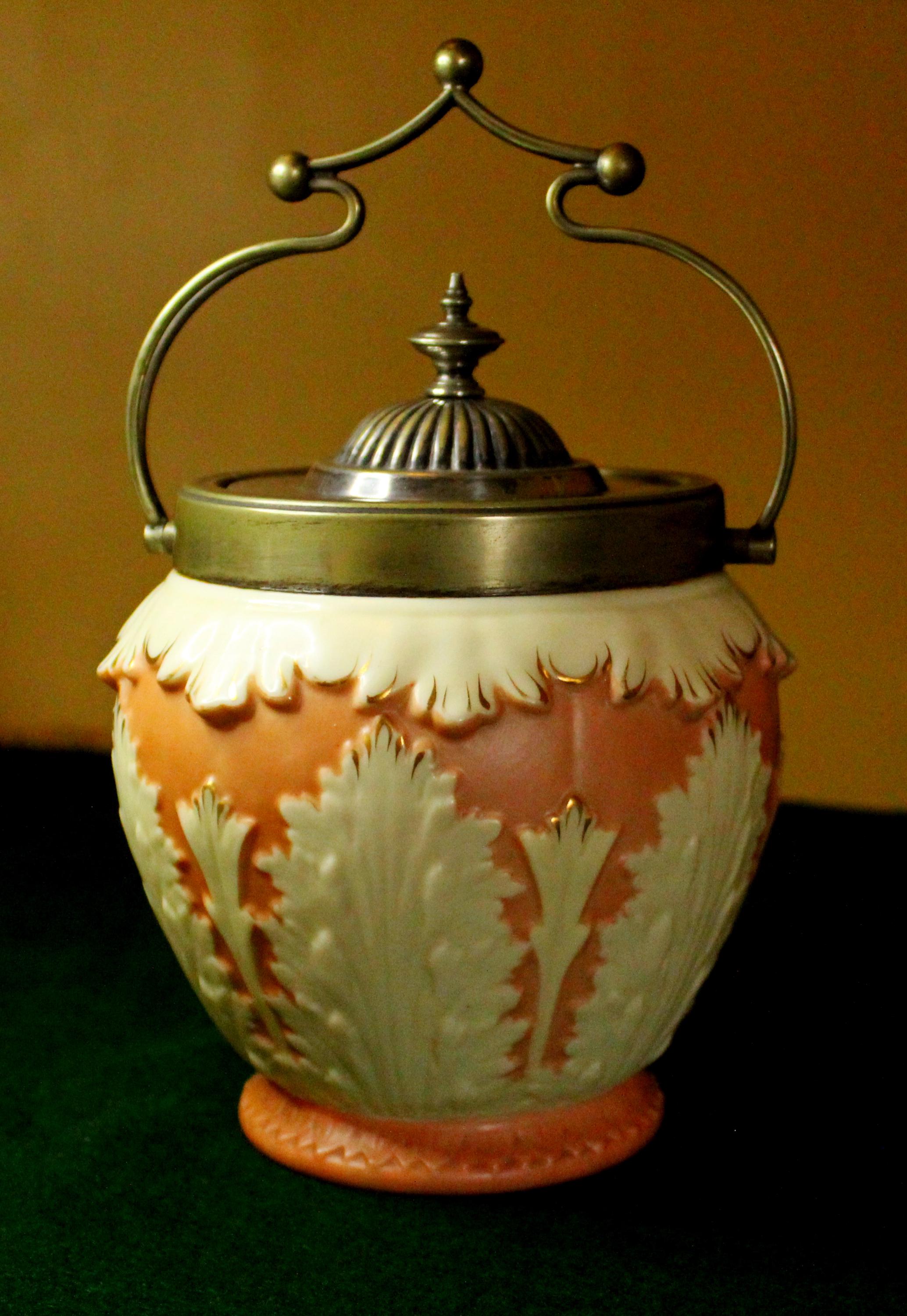 Antique Locke & Co Blush Ivory Biscuit Barrel - Etsy