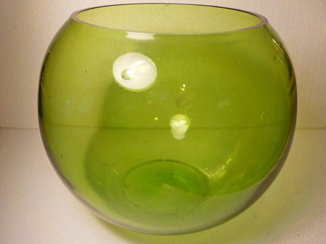 Retro Lime Green Globe Bowl 17x19cm - Etsy