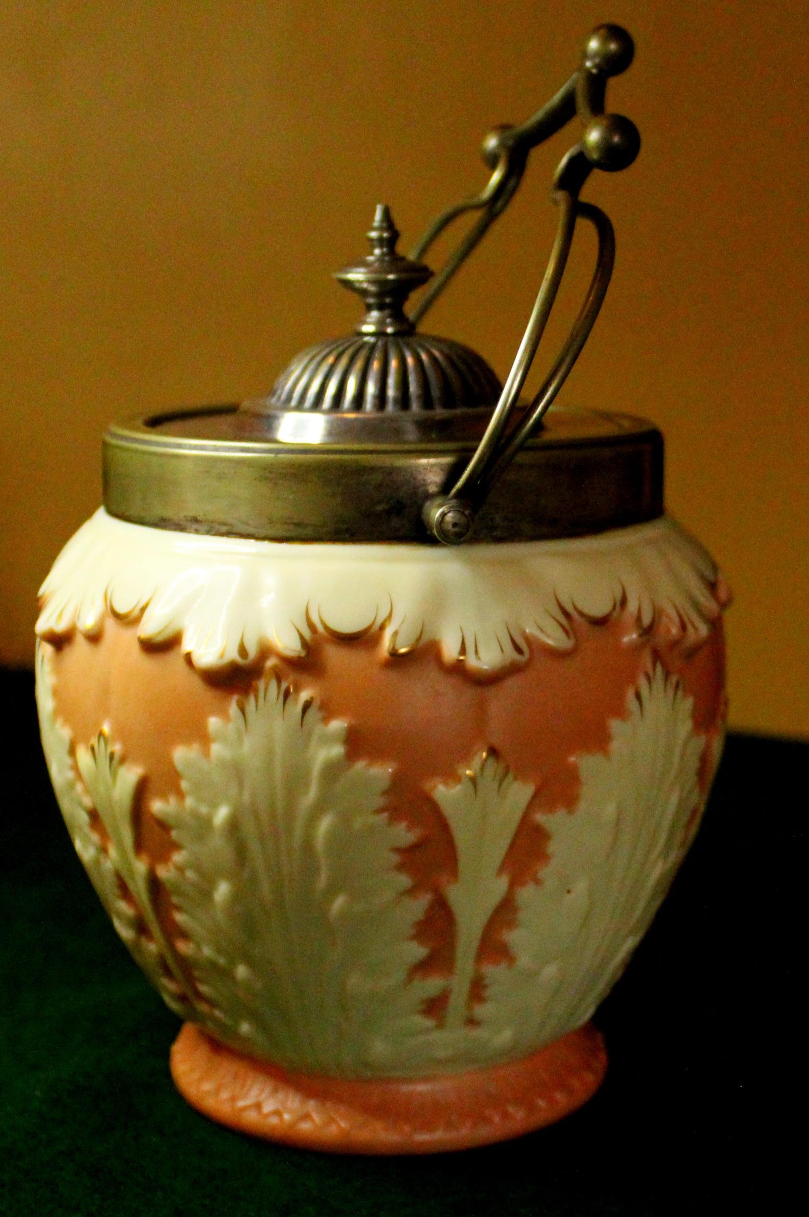 Antique Locke & Co Blush Ivory Biscuit Barrel - Etsy