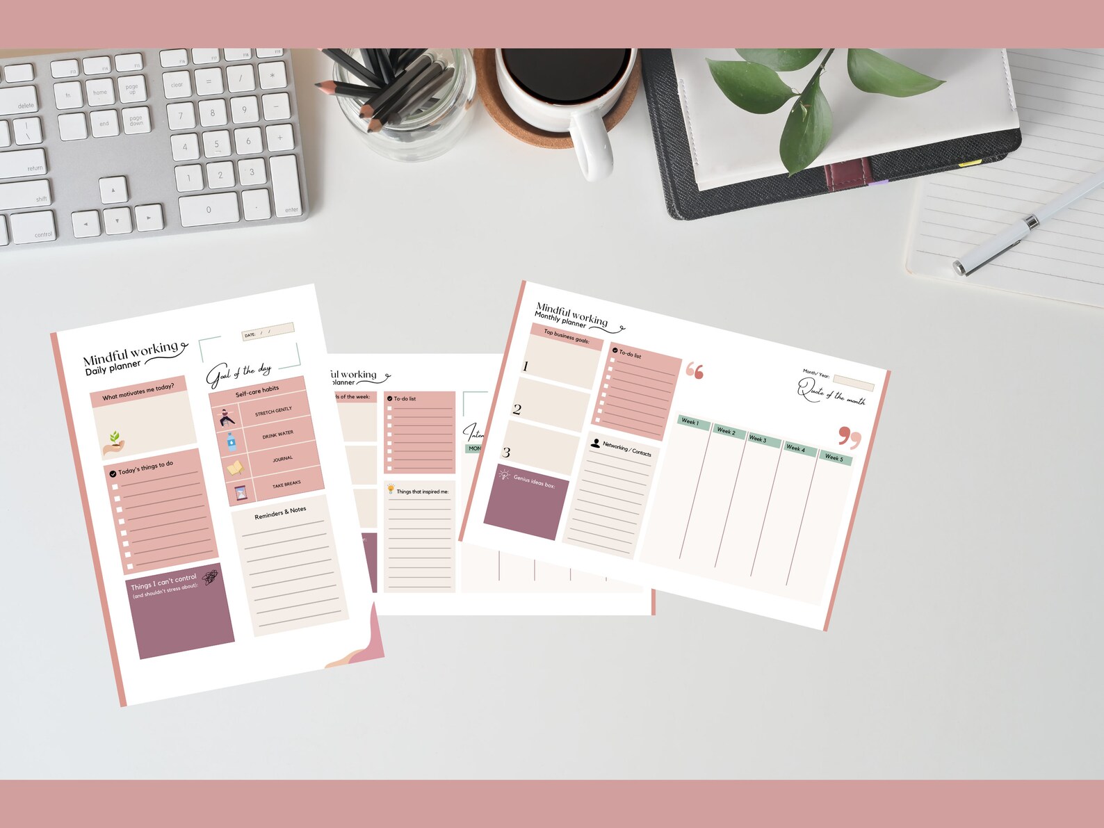 Mindful Working Planner Mindfulness Bundle Daily, Weekly, Monthly ...