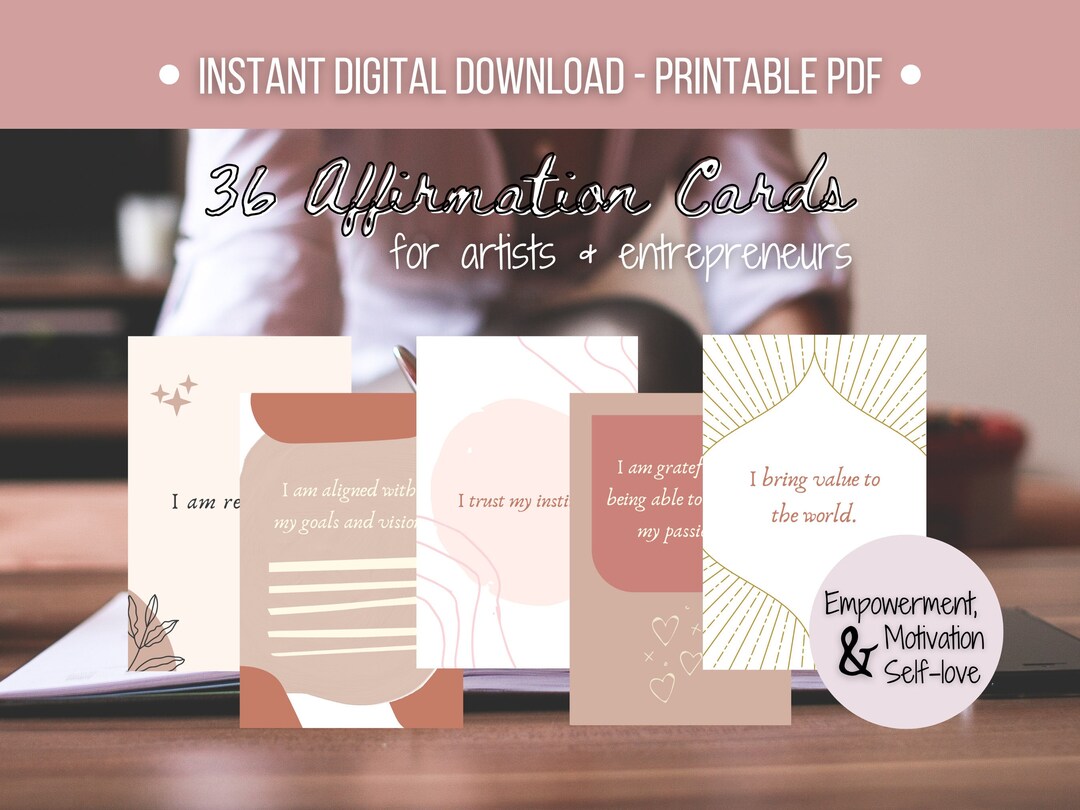 Printable Affirmation Cards for Artists Entrepreneurs, Empowerment Card ...