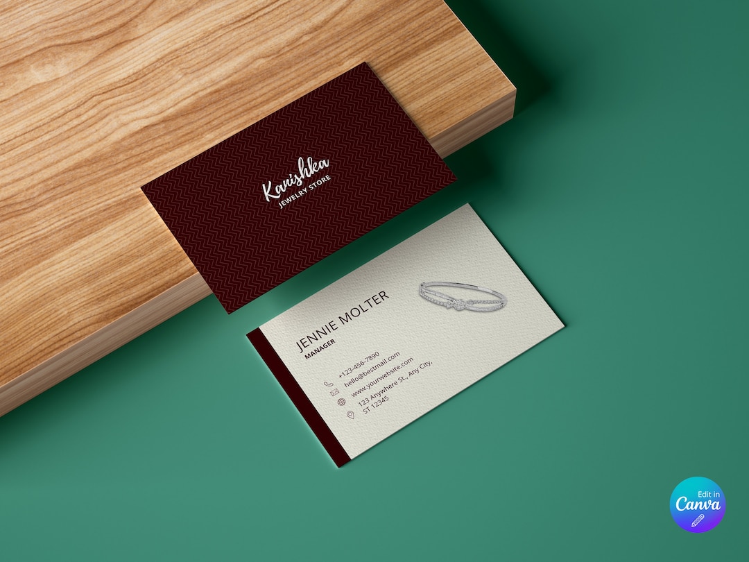 Jewelry Store Business Card, Minimalist Business Card, Editable ...