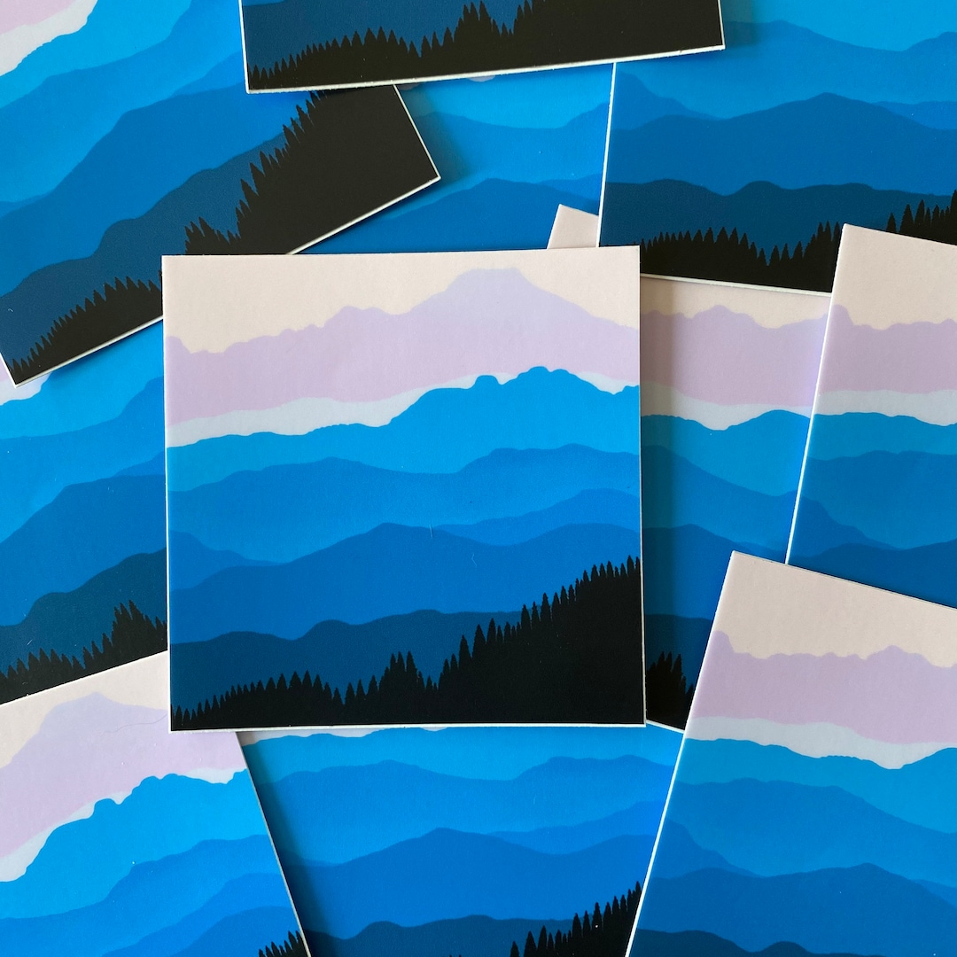Blue / Purple Mountains Sticker - Etsy