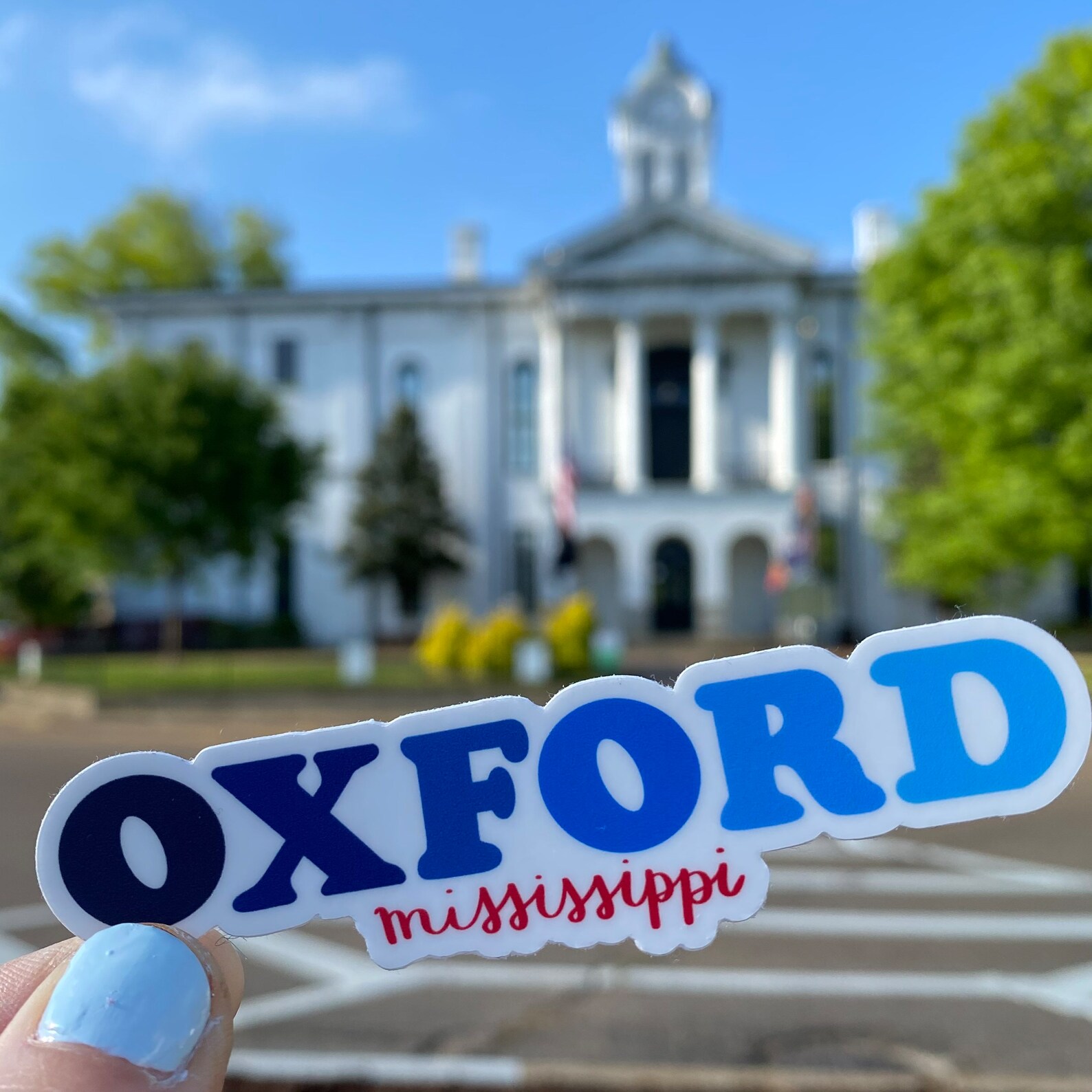 Oxford, Mississippi - Sticker in Blue Ombré - Etsy