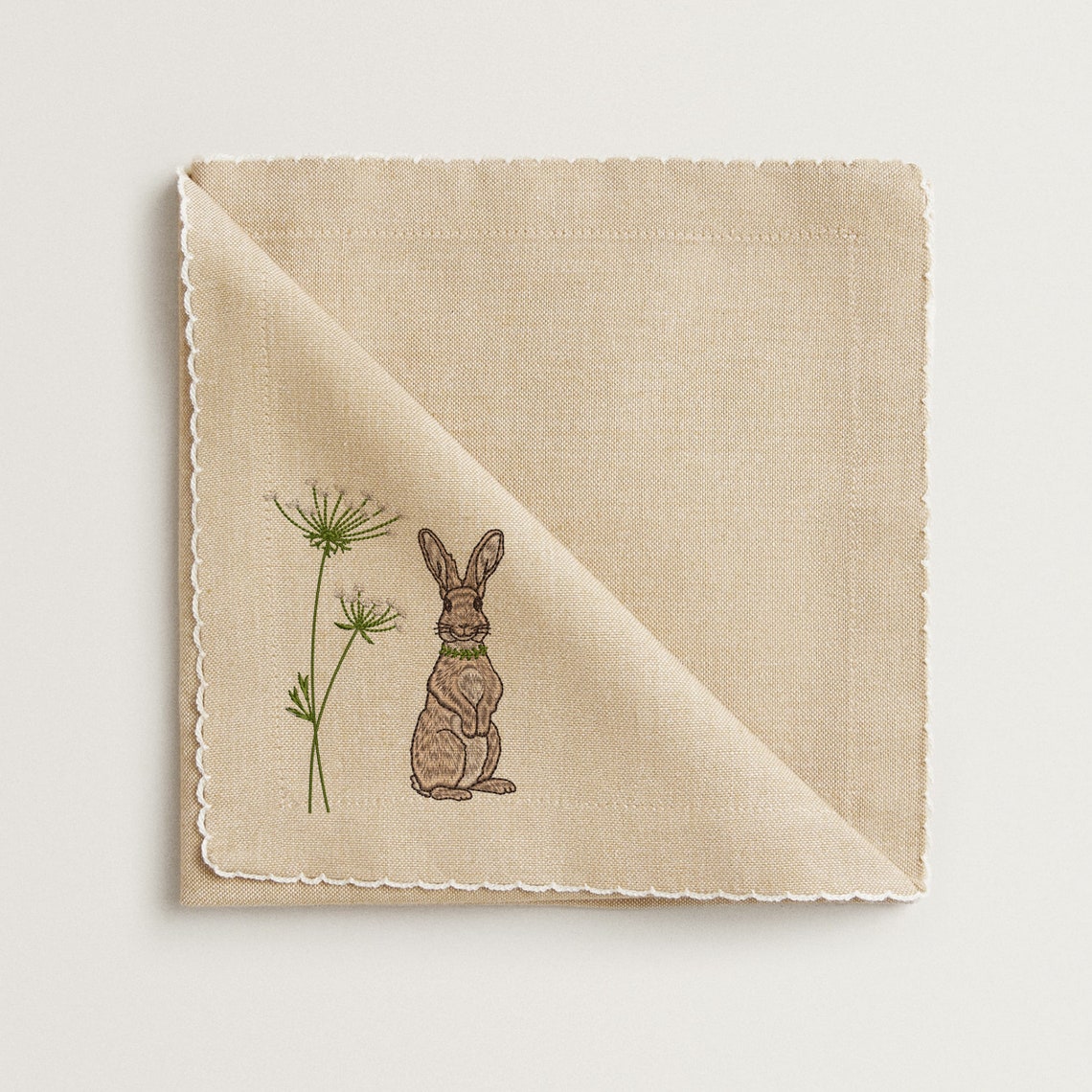 Easter Bunny Machine Embroidery Design Wild Flowers Spring | Etsy