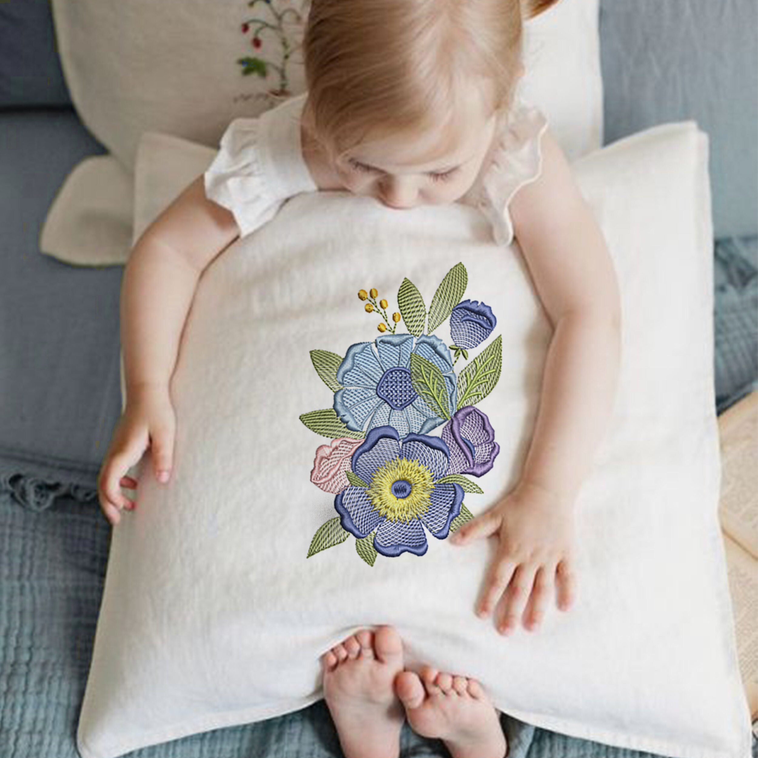 Flowers Machine Embroidery Flower Floral Botanical Meadow - Etsy