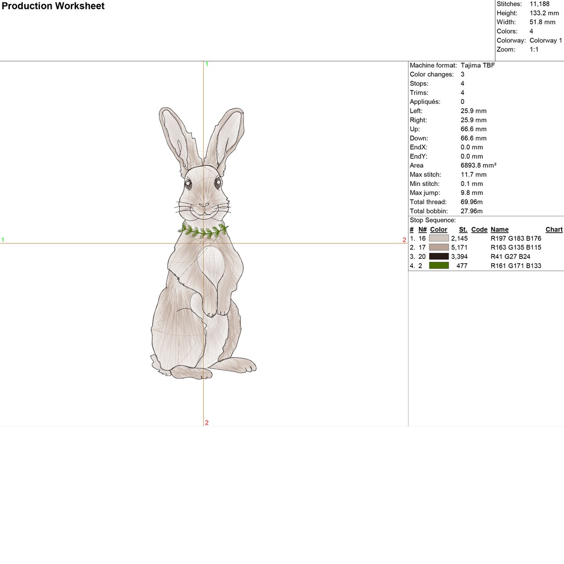 Easter Bunny Machine Embroidery Design Wild Flowers Spring | Etsy