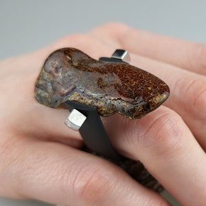 Raw Amber Ring Big Gemstone Ring Large Amber Jewerly Ring - Etsy