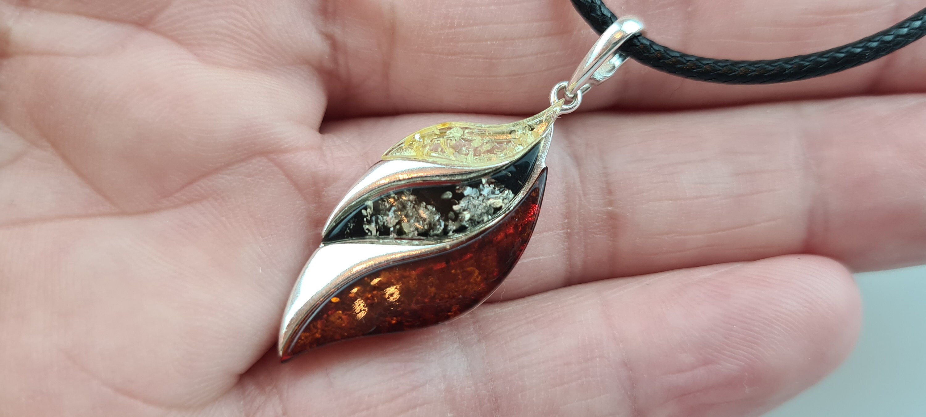 Green Amber Pendant, Natural Baltic Amber, Silver and Amber Jewerly ...