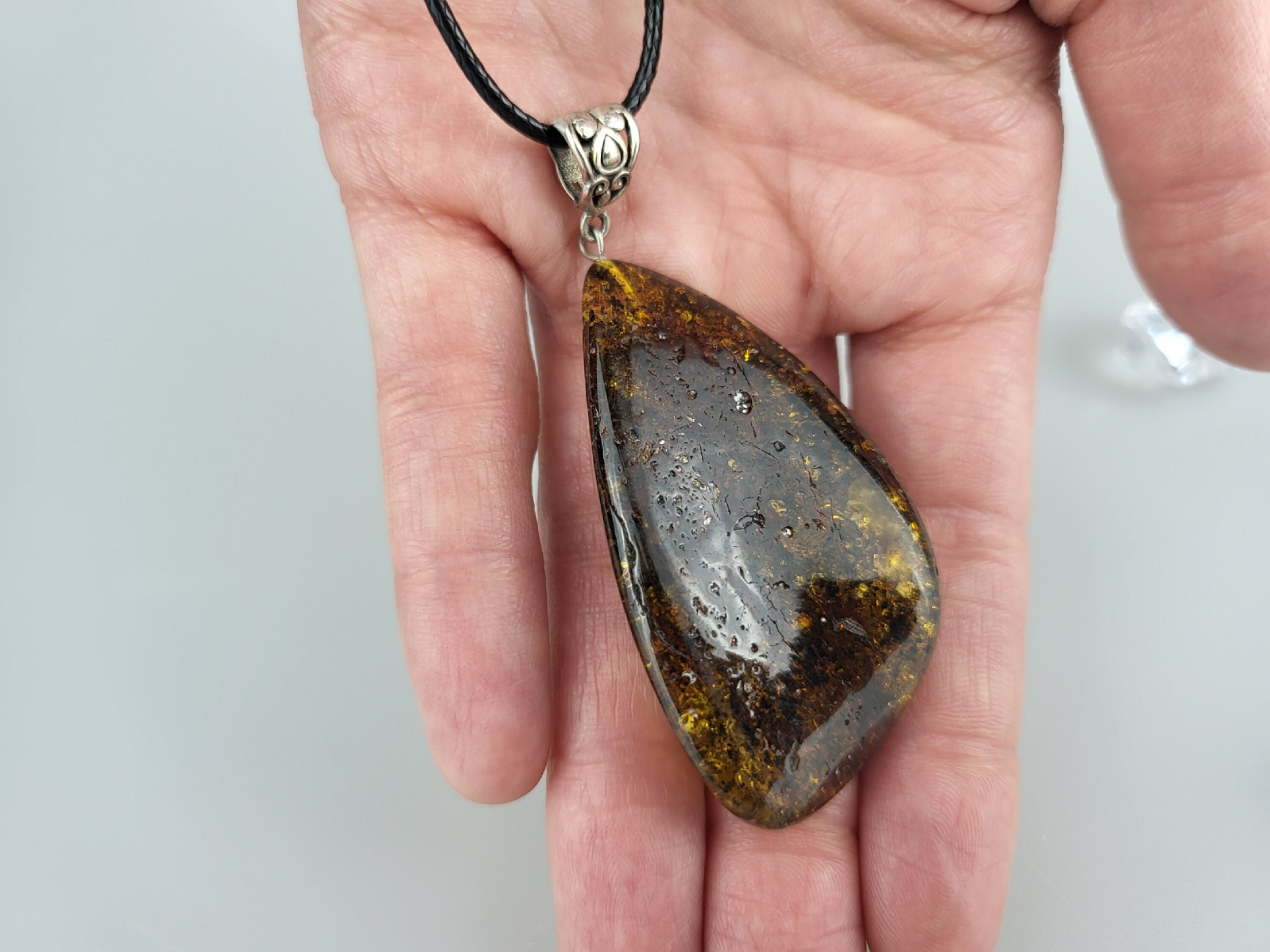 Green Amber Pendant, Natural Green Color, Beautiful Pendant, Natural ...