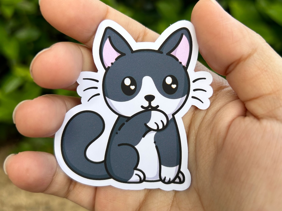 Cute Kawaii Cat Stickers Set of 6 High-quality Vinyl Stickers for ...