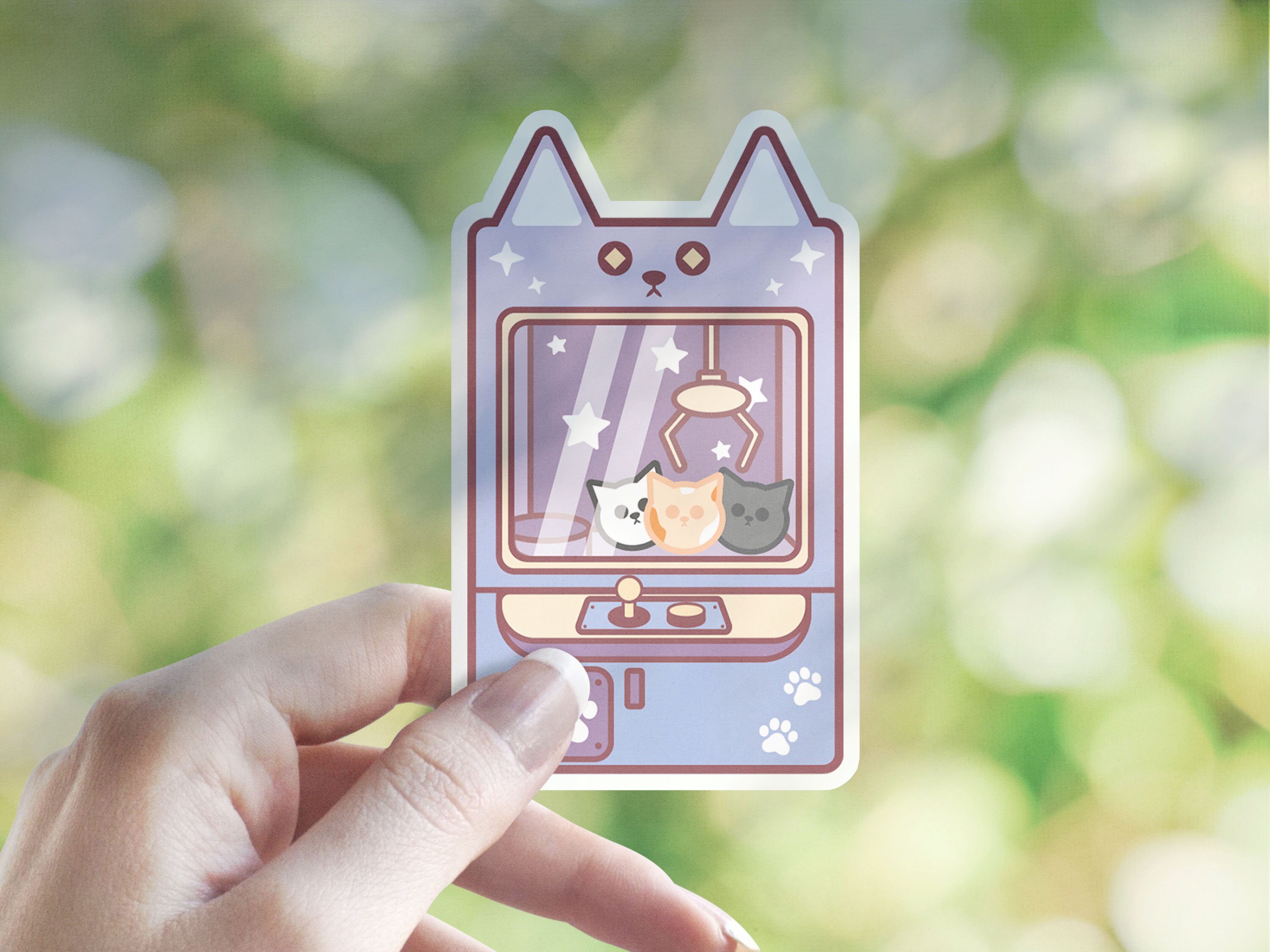 Celestial Space Retro Game Cats Matte Vinyl Stickers for Cute Cat ...