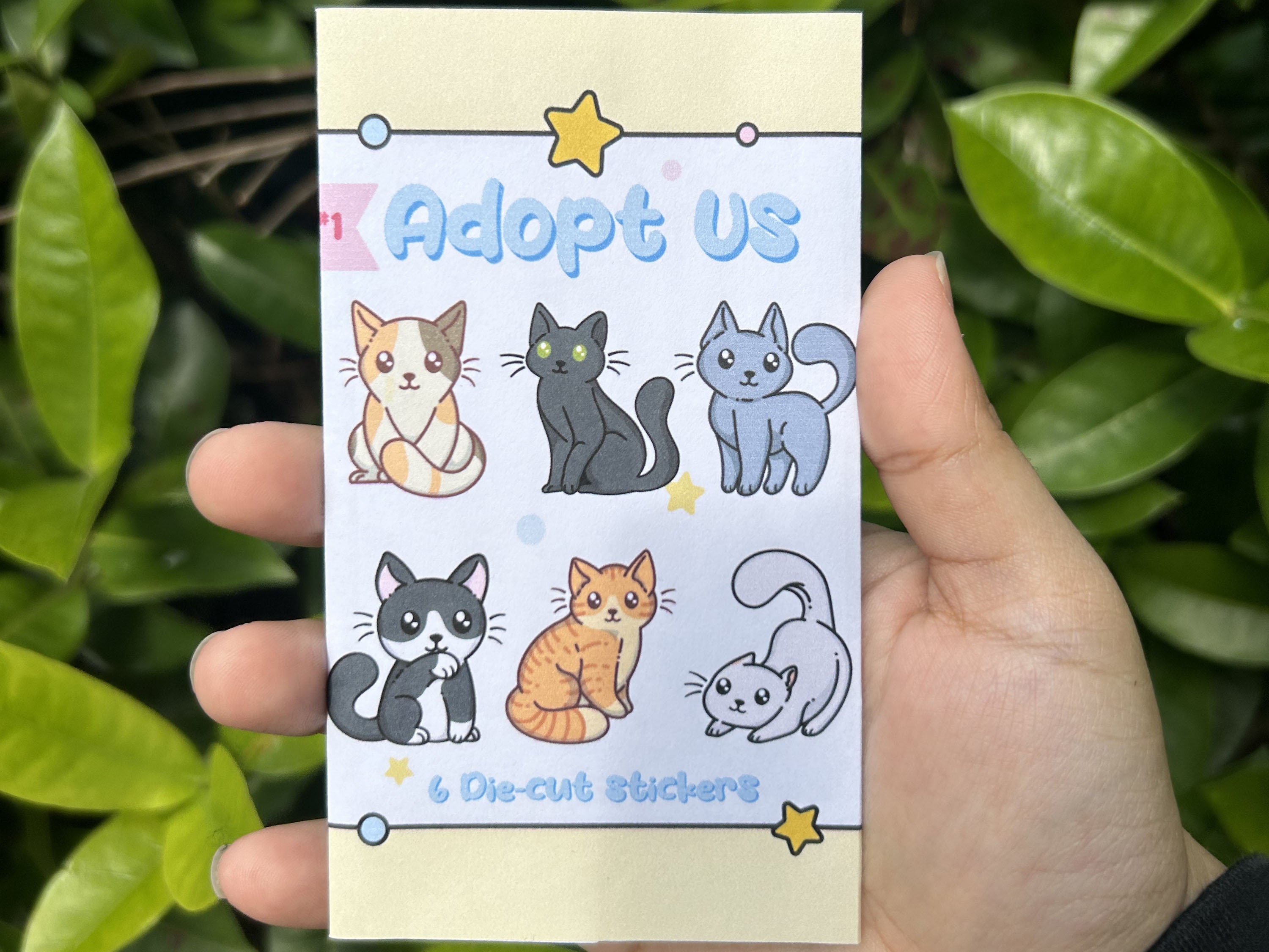 Cute Kawaii Cat Stickers Set of 6 High-quality Vinyl Stickers for ...