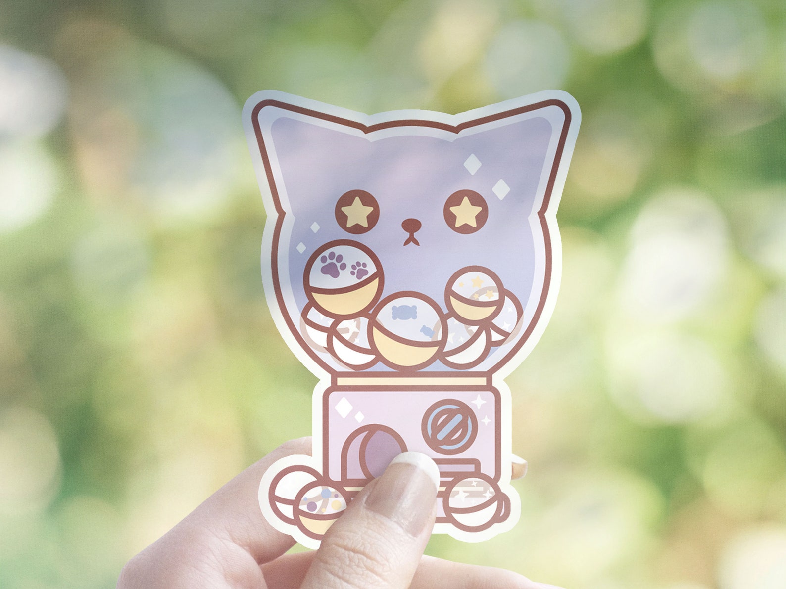 Celestial Space Retro Game Cats Matte Vinyl Stickers for Cute Cat ...