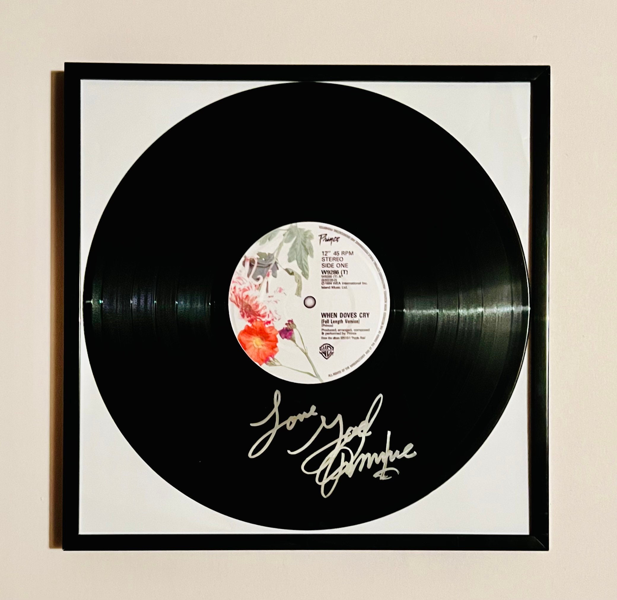 Prince When Doves Cry Autographed Vinyl Record Framed - Etsy
