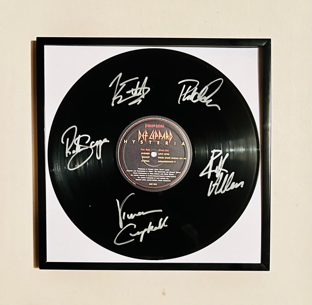 Def Leppard Hysteria Autographed Vinyl Record Framed - Etsy
