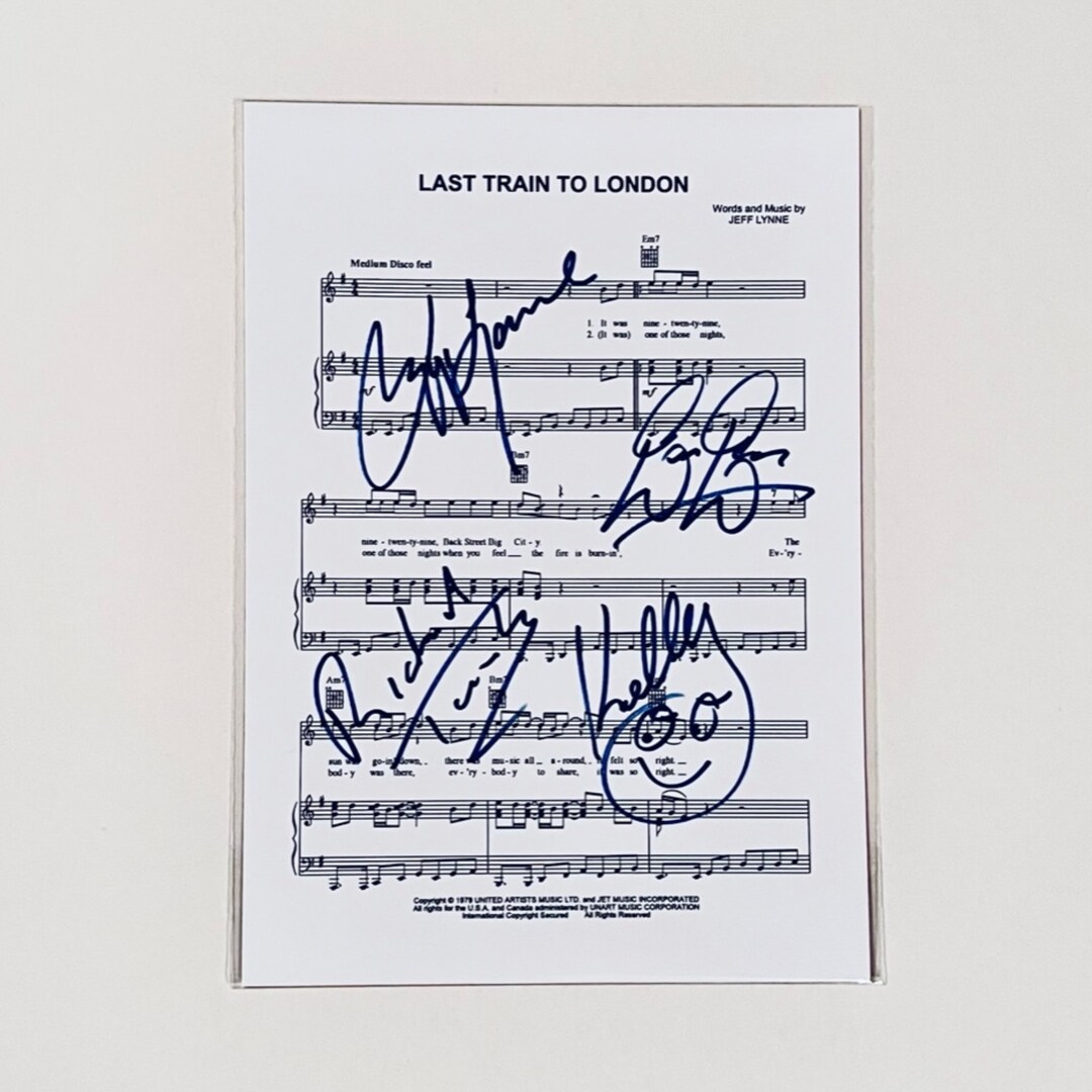 Electric Light Orchestra ELO Last Train to London Autographed A4 Sheet ...